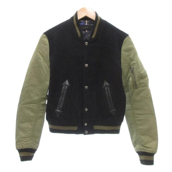 ネイキッドバイジーブイジーブイ NAKID by G.V.G.V. ジャケット ウール アンゴラ混 36 黒 ブラック カーキ 切り替えデザイン /NL【ブランド】ネイキッドバイジーブイジーブイ NAKID by G.V.G.V.【表記サイ...