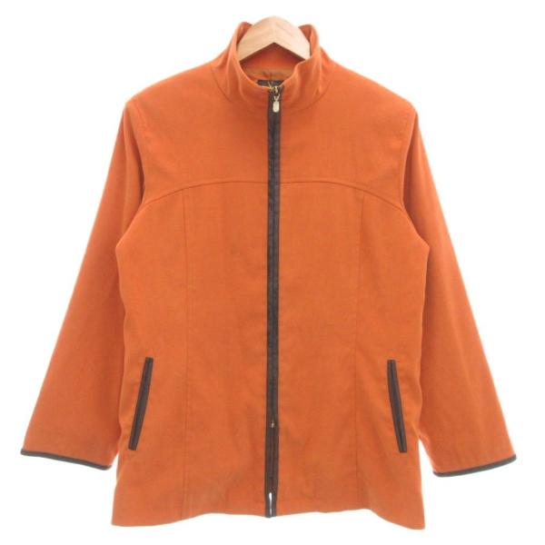 クラウディオ・ヴァレンチノ claudio valentino ジャケット L オレンジ系 スタンドカラー 長袖 パイピングデザイン /ML ■GY58【表記サイズ】L【実寸サイズ】肩幅：45cm　身幅：55cm　袖丈：58cm　着丈：70...