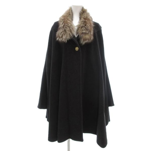 vinci ヴィンテージ ケープコート カシミヤ混 イタリア製 42 グレー /UO ■GY58 レディース【表記サイズ】42【実寸サイズ】着丈：85cm　ゆき丈：72cm　裾幅：145cm　　【素材】表地 ウール カシミヤ　裏地 レーヨン...