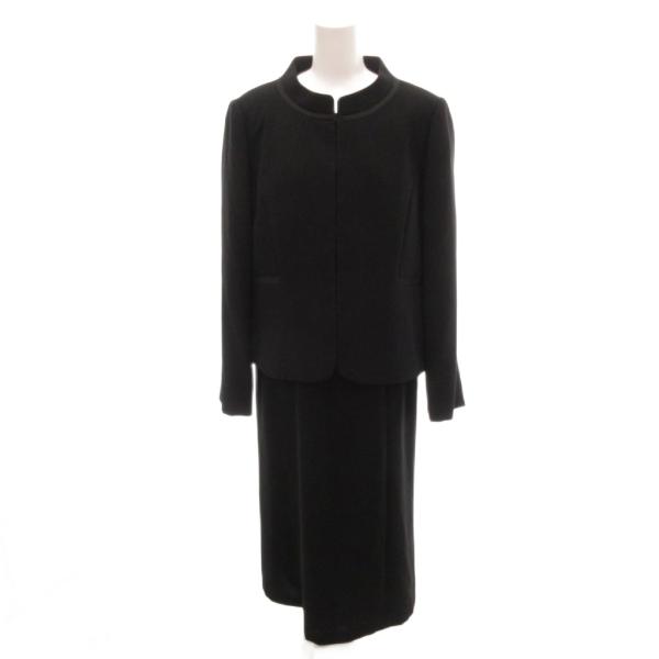 レ ミュー LES MUES ブラックフォーマル アンサンブル ジャケット ロングワンピース 15 黒 ブラック /YJ ■GY58 レディース【表記サイズ】15【実寸サイズ】肩幅：40cm　身幅：51cm　袖丈：59cm　着丈：54cm　...