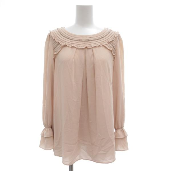 トゥービーシック TO BE CHIC シアーブラウス カットソー 長袖 フリル リボン 40 ピンク /GV ■GY60 レディース【ブランド】トゥービーシック TO BE CHIC【表記サイズ】40【実寸サイズ】肩幅：35cm　身幅：4...