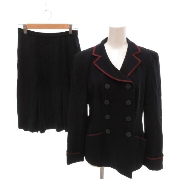 ダナキャランニューヨーク DKNY ヴィンテージ セットアップ テーラードジャケット フレアスカート ダブルブレスト パイピング 4 紺【ブランド】ダナキャランニューヨーク DKNY【表記サイズ】4【実寸サイズ】ジャケット 肩幅：40cm　...