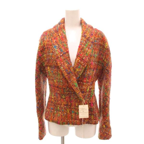 未使用品 ミッソーニ DONNA タグ付き ヴィンテージ テーラードジャケット ミックスカラーツイード ダブル 44 マルチカラー /YJ ■GY60【ブランド】ミッソーニ MISSONI【表記サイズ】44【実寸サイズ】身幅：46cm　着丈...