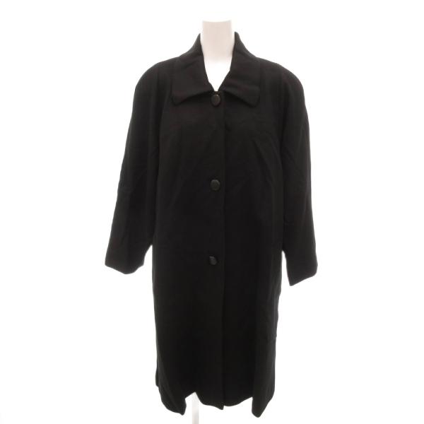 サムサムファッションハウス Sam-Sam FASHION HOUSE ロングステンカラーコート カシミヤ 11 黒 ブラック /YJ ■GY60 レディース【表記サイズ】11【実寸サイズ】肩幅：35cm　身幅：58cm　袖丈：59cm　着...