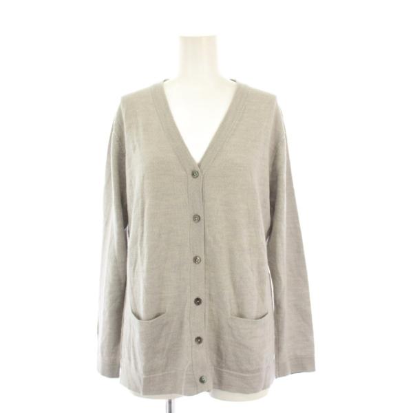 シンプルライフ SIMPLE LIFE ニットカーディガン Vネック 長袖 ワンカラー 薄手 ウール L グレー /BB ■GY58 レディース【表記サイズ】L【実寸サイズ】肩幅：37.5cm　身幅：46cm　着丈：58cm　袖丈：55cm...
