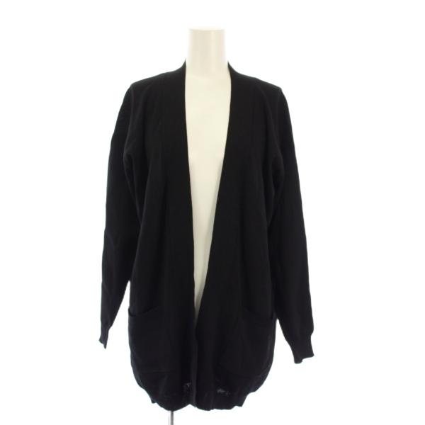 クールダジャン COUR DARGENT カーディガン 長袖 前開きトッパー ストレッチ ミドル丈 ワンカラー 無地 38 黒 ブラック /BB ■GY58【表記サイズ】38【実寸サイズ】肩幅：50.5cm　身幅：52.5cm　着丈：71c...