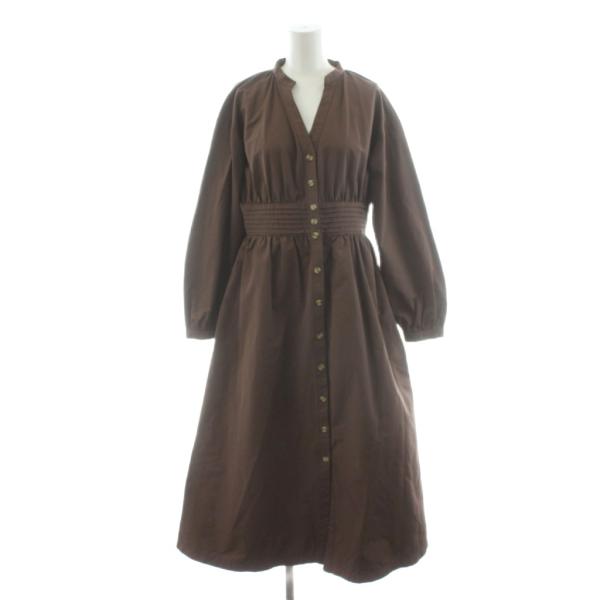 マウジー MOUSSY ワンピース 1 茶 ブラウン 長袖 Vネック ウエストシャーリング ロング /AN16 ■GY58 レディース【ブランド】マウジー MOUSSY【表記サイズ】1【実寸サイズ】身幅：約47cm　着丈：約116cm　ゆき...