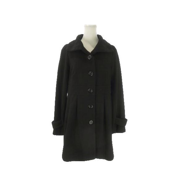 ル シャルロ Rue Charlot コート 38 黒 ブラック 長袖 ショールカラー ウエスト切り替え /AO6 ■GY58 レディース【表記サイズ】38【実寸サイズ】肩幅：32.5cm　身幅：46cm　袖丈：61.5cm　着丈：79cm...