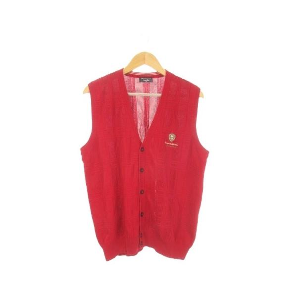マンシングウェア MUNSINGWEAR GrandSlam ベスト LL 赤 レッド 袖なし Vネック 格子柄 /CK5 ■GY58 メンズ【ブランド】マンシングウェア MUNSINGWEAR【表記サイズ】LL【実寸サイズ】身幅：57.5...