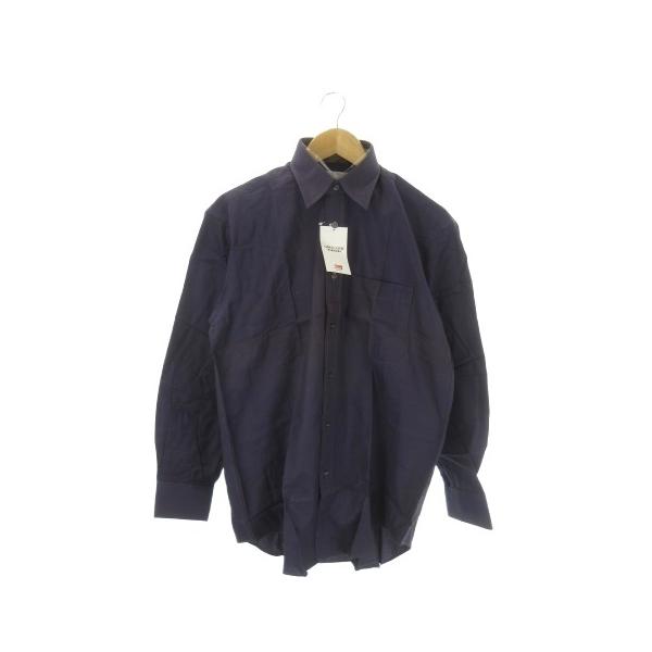 エンリココベリ ENRICO COVERI BANDIERA ワイシャツ Yシャツ L-86 紫 パープル 長袖 無地 胸ポケット /AO29 ■GY58 メンズ【表記サイズ】L-86【実寸サイズ】肩幅：51cm　身幅：58cm　袖丈：58...