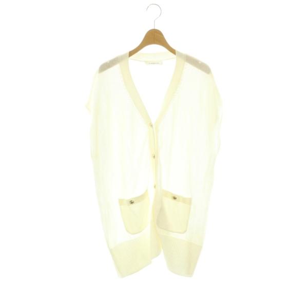 エムプルミエ M-Premier ニット ベスト Vネック 38 オフホワイト /DF ■GY60 レディース【ブランド】エムプルミエ M-Premier【表記サイズ】38【実寸サイズ】身幅：59cm　総丈：74.5cm　　【素材】綿【色】...