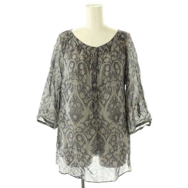 23区 オンワード樫山 RAJO ブラウス プルオーバー 総柄 シルク混 38 グレー マルチカラー /ES ■GY60 レディース【ブランド】23区 オンワード樫山【表記サイズ】38【実寸サイズ】身幅：52cm　着丈：63cm　ゆき丈：5...