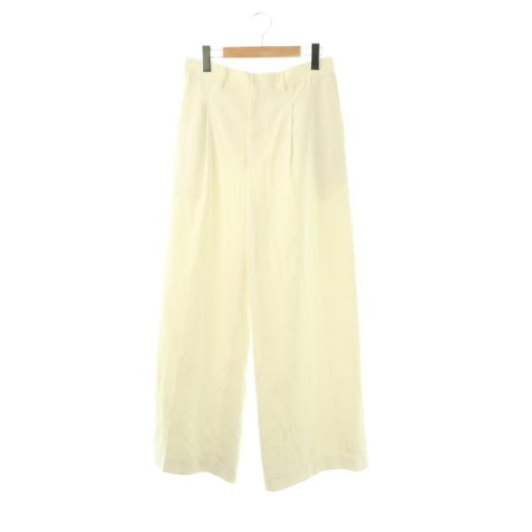 シーズンスタイルラボ SEASON STYLE LAB パンツ ワイド リネン混 40 ホワイト /HK ■GY60 レディース【表記サイズ】40【実寸サイズ】ウエスト：68cm　もも幅：32cm　裾幅：32.5cm　股上：30.5cm　股...
