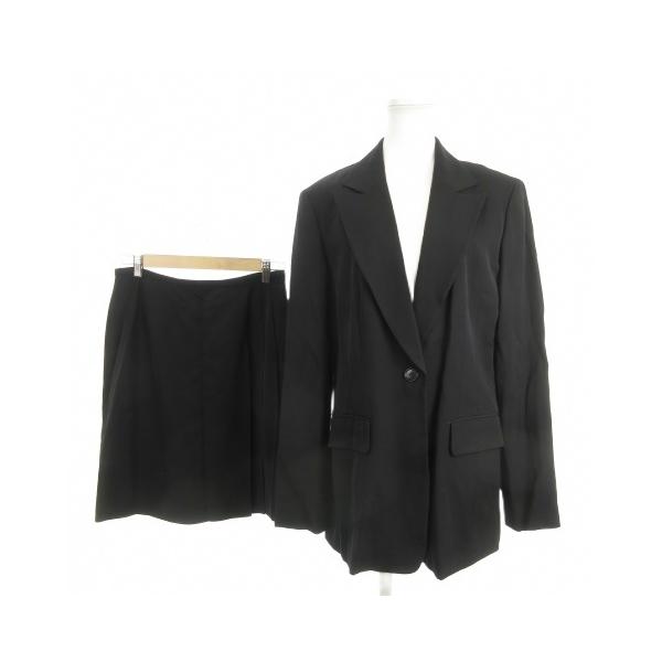 アイシービー iCB スカートスーツ セットアップ 上下 テーラードジャケット 17 スカート 15 黒 ブラック /AH14 ■GY63 レディース【ブランド】アイシービー iCB【表記サイズ】ジャケット17スカート15【実寸サイズ】ジャ...