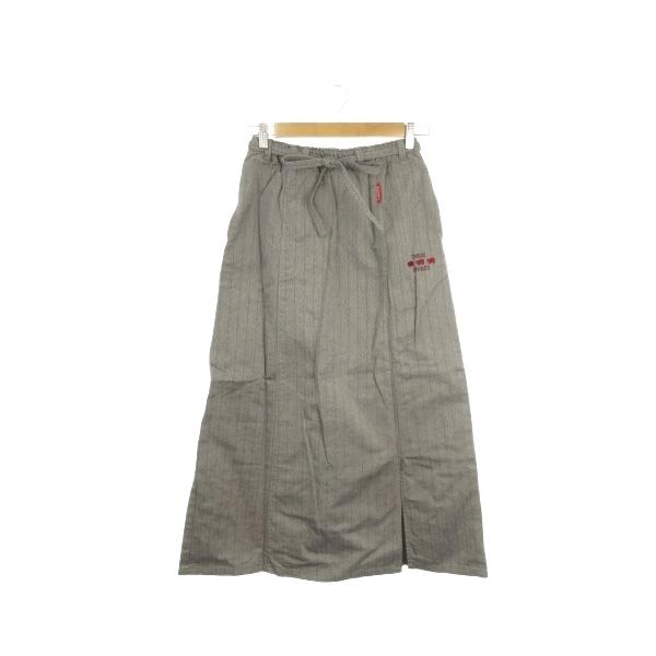 未使用品 ドラッグストアーズ drug store's スカート F グレー ヘリンボーン ロゴ ベルト付き /MN1 ■GY63 レディース【表記サイズ】F【実寸サイズ】ウエスト：60〜cm　ヒップ：-cm　スカート丈：89cm　　【素材...