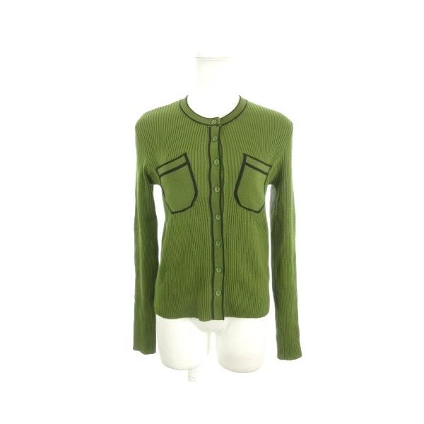 アレクシア アドマー ALEXIA ADMOR カーディガン M 緑 グリーン 長袖 黒パイピング /MN20 ■GY63 レディース【ブランド】アレクシア アドマー ALEXIA ADMOR【表記サイズ】M【実寸サイズ】肩幅：33〜cm　...