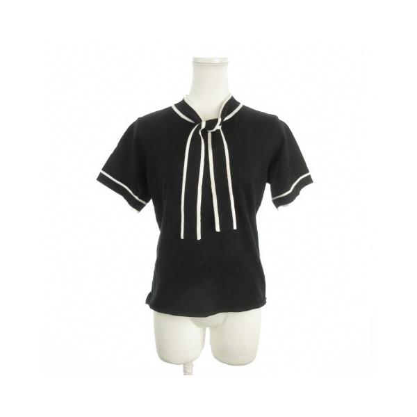 アレクシア アドマー ALEXIA ADMOR ニット セーター M 黒 ブラック 半袖 リボンタイ ラインデザイン /MN27 ■GY63 レディース【ブランド】アレクシア アドマー ALEXIA ADMOR【表記サイズ】M【実寸サイズ】...