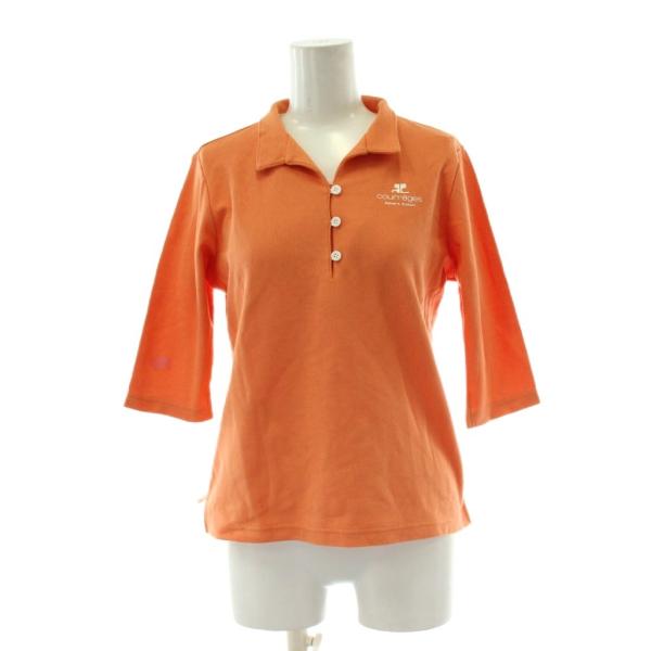 クレージュ courreges ポロシャツ 38 オレンジ 無地 襟付き 七分袖 トップス /PP ■GY60 レディース【ブランド】クレージュ courreges【表記サイズ】38【実寸サイズ】肩幅：約36cm　身幅：約43cm　着丈：約...