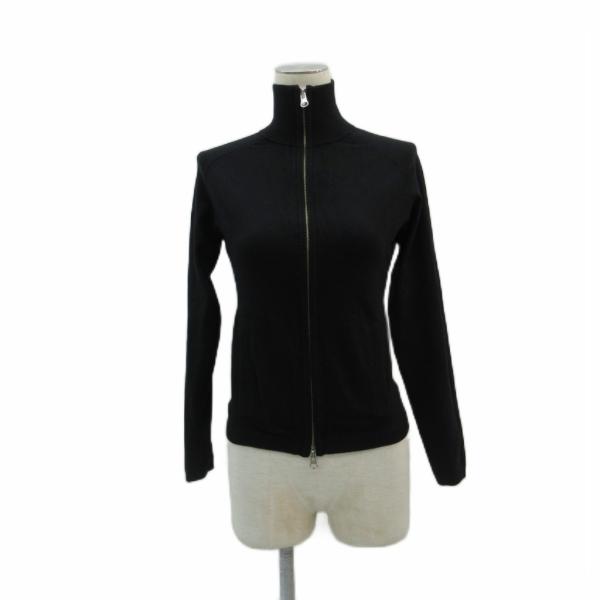 セオリー Theory ニットブルゾンジャケット 上着 ミドル丈 2 黒 ブラック ハイネック /SM62 ■GY63 レディース【ブランド】セオリー Theory【表記サイズ】2【実寸サイズ】身幅：39cm　着丈：56cm　ゆき丈：76c...