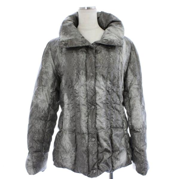 フィオレット Fioretto ダウンコート M グレー マルチカラー スタンドカラー 長袖 /GG ■GY60 レディース【表記サイズ】M【実寸サイズ】肩幅：36cm　身幅：50cm　袖丈：58cm　着丈：61.5cm　　【素材】ポリエス...