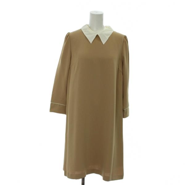 ジュエルチェンジズ Jewel Changes アローズ ワンピース ひざ丈 36 ベージュ 白襟 七分袖 /GP ■GY60 レディース【ブランド】ジュエルチェンジズ Jewel Changes アローズ【表記サイズ】36【実寸サイズ】肩...