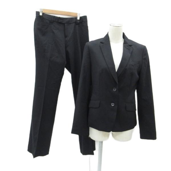 洋服の青山 n-line by nozomi スーツ セットアップ 上下 テーラードジャケット スラックスパンツ フレアパンツ 13 黒 レディース【表記サイズ】13号【実寸サイズ】ジャケット 肩幅：38cm　ジャケット 身幅：46cm　ジ...