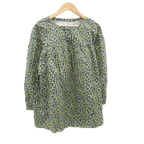 マッキントッシュフィロソフィー ブラウス カットソー プルオーバー 長袖 38 M 紺 黄 総柄 ラウンドネック /SY1 ■GY58 レディース【ブランド】マッキントッシュフィロソフィー MACKINTOSH PHILOSOPHY【表記サ...