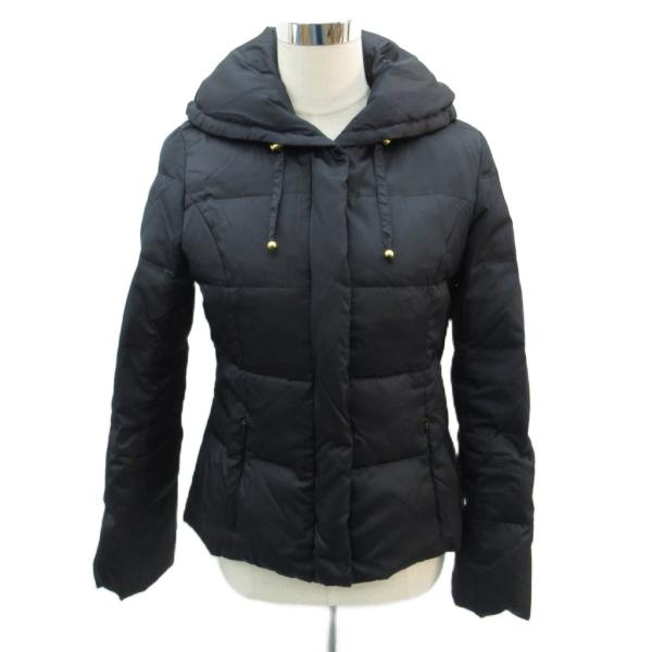 シェロー chereaux ダウンジャケット 上着 ミドル丈 38 黒 ブラック フード付き /SM6 ■GY58 レディース【ブランド】シェロー chereaux【表記サイズ】38【実寸サイズ】肩幅：40cm　身幅：47cm　袖丈：59c...