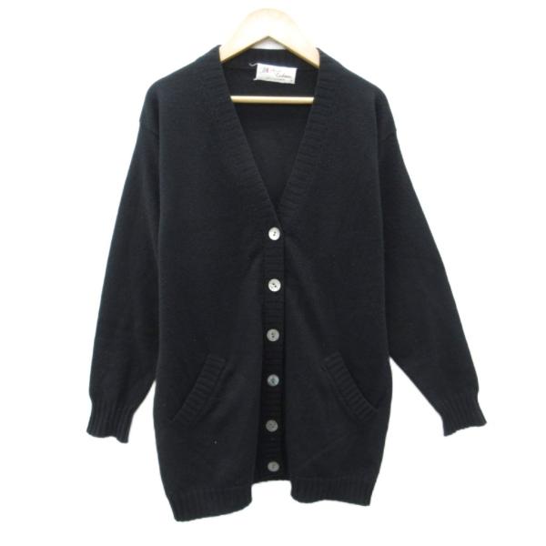 パールズアンドカシミヤ Pearls &amp; Cashmere ニットカーディガン カシミヤ M 紺 ネイビー Vネック /HO45 ■GY58 レディース【表記サイズ】M【実寸サイズ】肩幅：41.5cm　身幅：50cm　着丈：72.5...