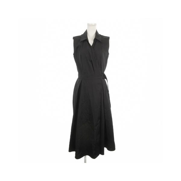 ダーマコレクション dama collection ワンピース 7R 黒 ブラック ノースリーブ シャツカラー ラップデザイン /MN31 ■GY59 レディース【ブランド】ダーマコレクション dama collection【表記サイズ】7...