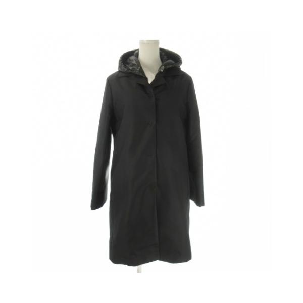 未使用品 メルヴェイユヴァント Merveilleux Vente コート M 黒 ブラック ダウンライナー付き フード付き テーラードカラー 長袖 /AO18【表記サイズ】M【実寸サイズ】肩幅：40cm　身幅：48.5cm　袖丈：56cm...