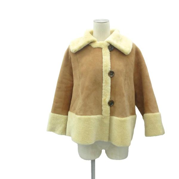 ルーニィ LOUNIE ムートンコート ショート丈 38 M キャメル 七分袖 襟付き /SY5 ■GY59 レディース【ブランド】ルーニィ LOUNIE【表記サイズ】38（日本サイズM相当）【実寸サイズ】身幅：53cm　着丈：54cm　ゆ...