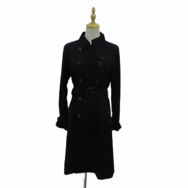 マイプリンシプル My Principle トレンチコート スプリングコート ロング丈 38 紺 ネイビー ダブルボタン ベルト付き レディース【表記サイズ】38【実寸サイズ】身幅：45cm　着丈：103cm　ゆき丈：74.5cm　　【素材...