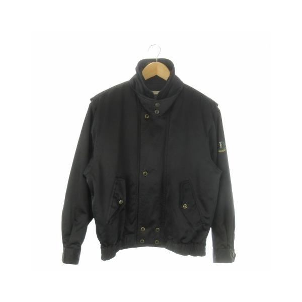 Mr. BOB JOHNES 中綿ジャケット 上着 M 黒 ブラック 無地 スタンドカラー 長袖 ファーライナー付き /AO32 ■GY59 メンズ【表記サイズ】M【実寸サイズ】肩幅：48cm　身幅：61cm　袖丈：56cm　着丈：64cm...