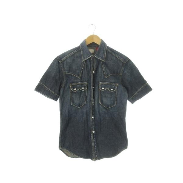 リーバイス レッドループ LEVI'S redloop ウエスタンシャツ デニム ダンガリー L 紺 ネイビー インディゴ 半袖 フラップポケット /AO38【ブランド】リーバイス レッドループ LEVI'S redloop【表記サイズ】L...