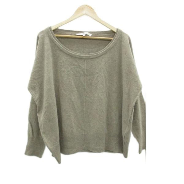 アッシュ HACHE ニット カットソー カシミヤ オーバーサイズ 38 茶色 ブラウン /HO23 ■GY59 レディース【表記サイズ】38【実寸サイズ】身幅：66cm　着丈：58.5cm　ゆき丈：75cm　　【素材】カシミヤ　ウール　レ...