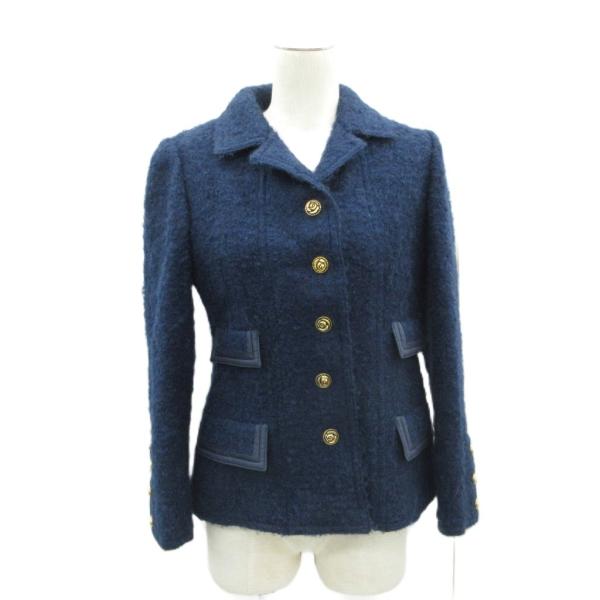 クリエーション・ポヴェルズ Creations Povel's ジャケット 上着 ミドル丈 麻 リネン 紺 ネイビー /HO62 ■GY59 レディース【表記サイズ】表記なし【実寸サイズ】肩幅：35.5cm　身幅：44.5cm　着丈：59....