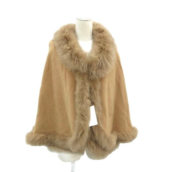 未使用品 イマージュ iMAGE コート ポンチョ ミドル丈 L 茶色 フォックスファー /HO12 ■GY59 レディース【ブランド】イマージュ iMAGE【表記サイズ】L【実寸サイズ】身幅：59cm　着丈：95cm　ゆき丈：65cm　　...