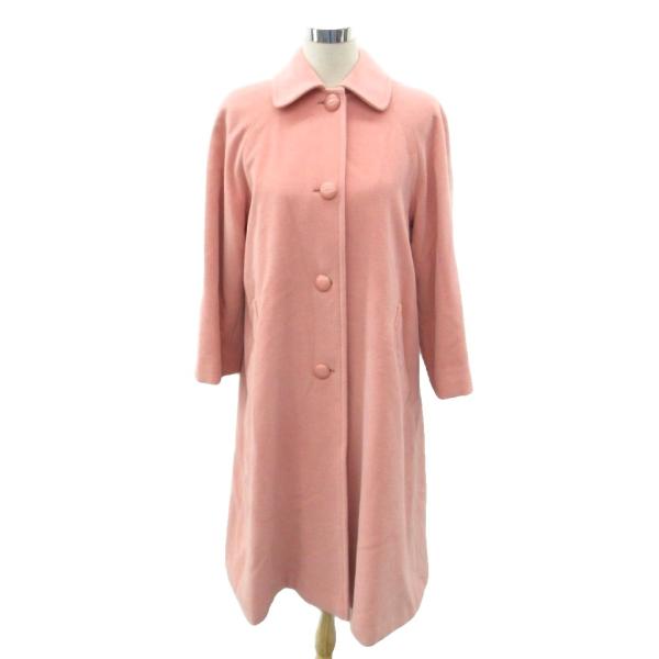 ピエロマッサ PIERO MASSA ステンカラーコート ロング丈 アンゴラ 38 ピンク /HO51 ■GY59 レディース【表記サイズ】38【実寸サイズ】身幅：51cm　着丈：109.5cm　ゆき丈：68cm　　【素材】アンゴラ　ウール...