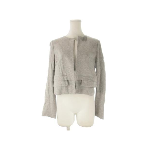 ハナエモリ HANAE MORI ALMA EN ROSE ジャケット 上着 38 グレー ノーカラー 長袖 クロップド丈 /CK28 ■ECC001 レディース【ブランド】ハナエモリ HANAE MORI【表記サイズ】38【実寸サイズ】肩...