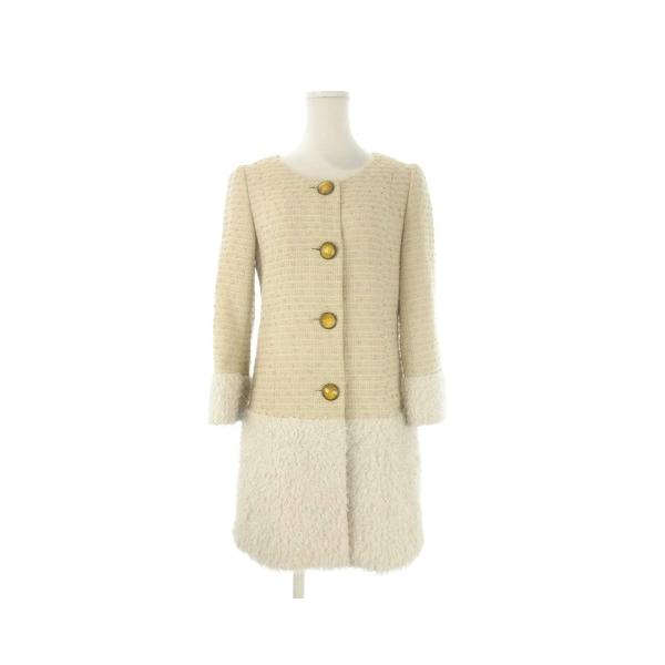 シンシアローリー CYNTHIA ROWLEY ノーカラーツイードコート スプリング 2 ベージュ 長袖 ノーカラー 異素材切り替え /CK18 ■ECC001【ブランド】シンシアローリー CYNTHIA ROWLEY【表記サイズ】2【実寸...