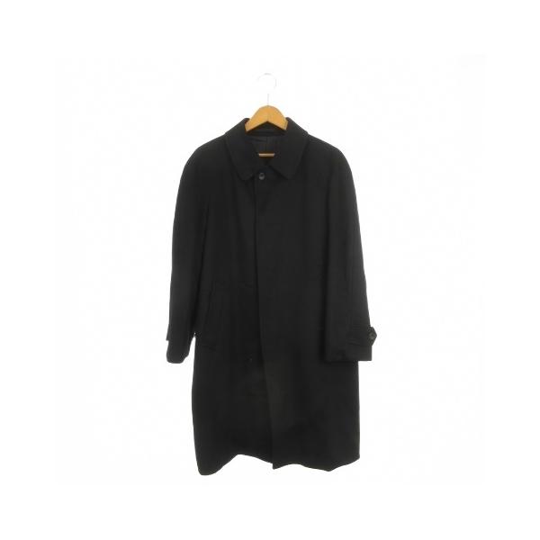 五大陸 gotairiku コート カシミヤ 4 黒 ブラック 無地 ステンカラー 長袖 /AH42 ■ECC001 メンズ【ブランド】五大陸 gotairiku【表記サイズ】4C86〜90T 160〜166【実寸サイズ】身幅：57cm　着...