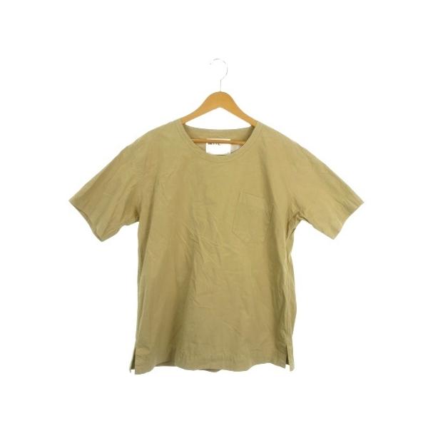 マーガレットハウエル MHL. Tシャツ M ベージュ クルーネック 胸ポケット 半袖 /AO38 ■ECC001 メンズ【ブランド】マーガレットハウエル MHL.【表記サイズ】M【実寸サイズ】肩幅：50cm　身幅：56cm　袖丈：22cm...