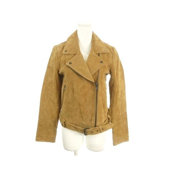 Current Air ライダースジャケット スエード S 茶 ブラウン 長袖 テーラードカラー /MN21 ■ECC001 レディース【表記サイズ】S【実寸サイズ】肩幅：37cm　身幅：44cm　袖丈：59.5cm　着丈：54cm　　【素...