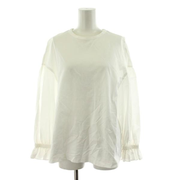 セオリーリュクス theory luxe Tシャツ カットソー 38 白 ホワイト 長袖 切替 /KU ■GY60 レディース【ブランド】セオリーリュクス theory luxe【表記サイズ】38【実寸サイズ】肩幅：51cm　身幅：50cm...