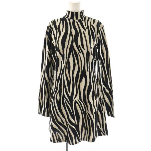 未使用品 ザラ ZARA ワンピース 長袖 ハイネック USAM ブラック ライトベージュ アイボリー /DO ■GY60 レディース【ブランド】ザラ ZARA【表記サイズ】USA M【実寸サイズ】肩幅：39cm　身幅：45cm　袖丈：60...