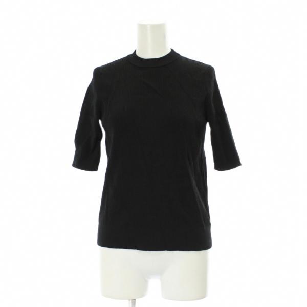 プラステ PLST ニット M 黒 ブラック リブ素材 ハイネック 七分袖 /GP ■GY60 レディース【ブランド】プラステ PLST【表記サイズ】M【実寸サイズ】肩幅：29cm　身幅：38cm　着丈：50cm　袖丈：28cm　　【素材】...