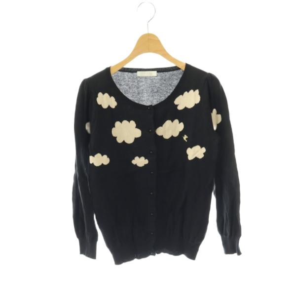 フランシュリッペ franche lippee カーディガン ニット 長袖 M ブラック アイボリー /DO ■ECB001 レディース【ブランド】フランシュリッペ franche lippee【表記サイズ】M【実寸サイズ】肩幅：34.5c...