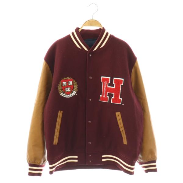 ジーユー GU VERITAS HARVARD スタジャン ブルゾン 中綿 M ボルドー キャメル マルチカラー /ES ■ECB001 メンズ【ブランド】ジーユー GU【表記サイズ】M【実寸サイズ】肩幅：50cm　身幅：66cm　着丈：6...