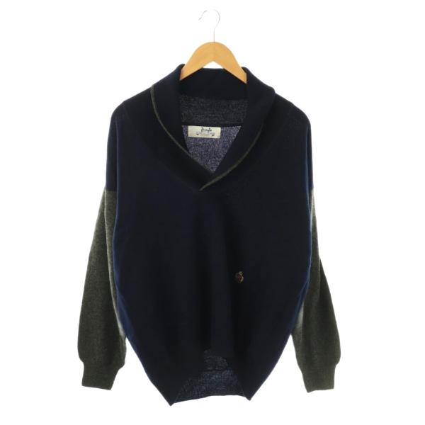 プリングル Pringle ウールニット セーター プルオーバー 紺 グレー /CX ■ECB001 メンズ【ブランド】プリングル Pringle【実寸サイズ】身幅：53cm　着丈：67cm　ゆき丈：83cm　　【色】紺 グレー【状態】前身...